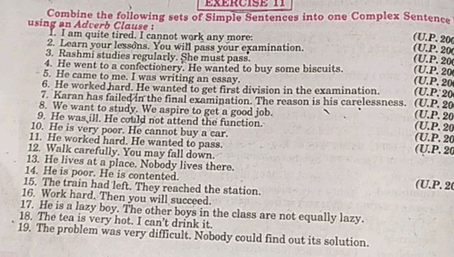 Combine the following sets of Simple | StudyX