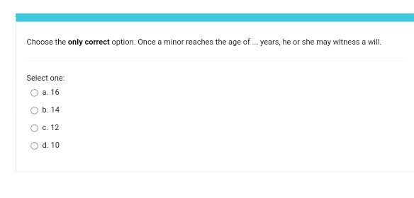 Choose the only correct option. Once a minor | StudyX