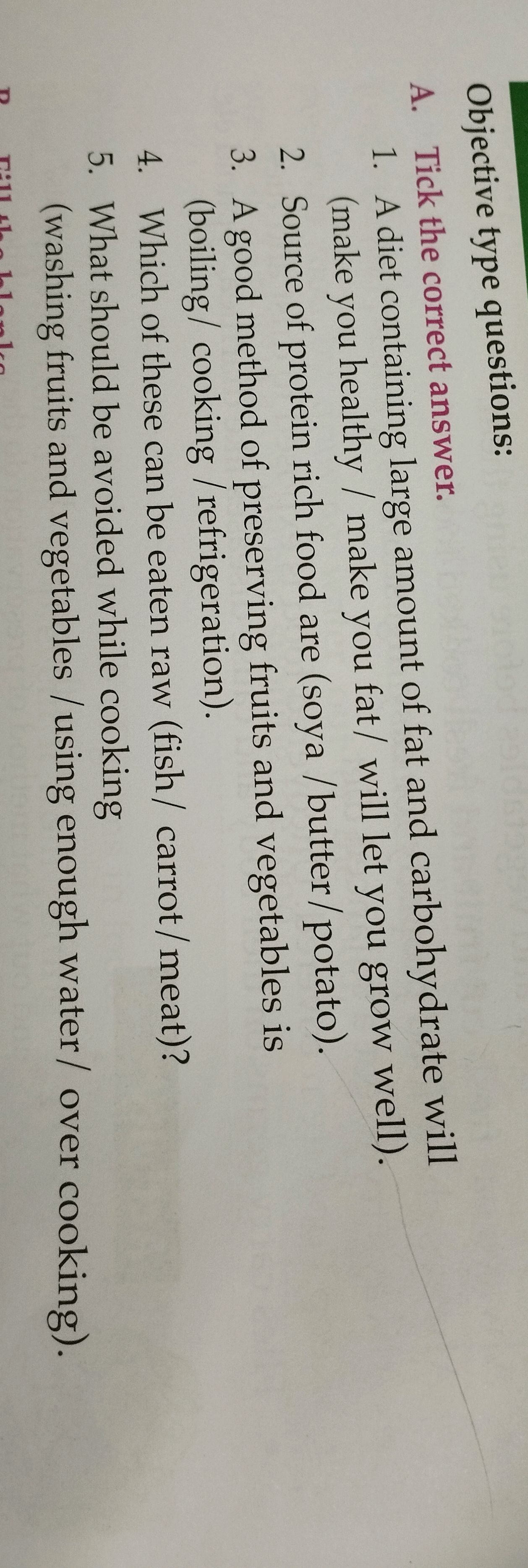 Objective type questions: A. Tick the | StudyX