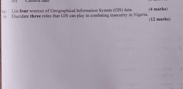 (a) List four sources of Geographical | StudyX