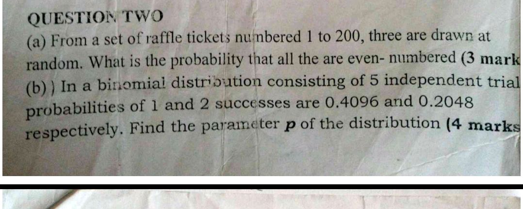 (a) From a set of raffle tickets numbered 1