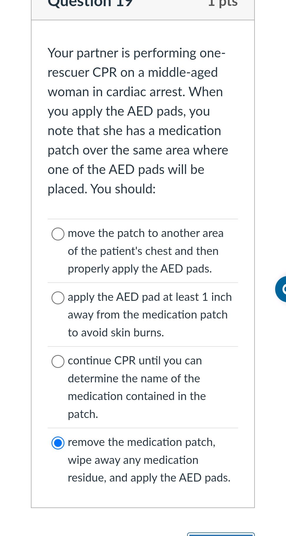 Your partner is performing one-rescuer CPR | StudyX