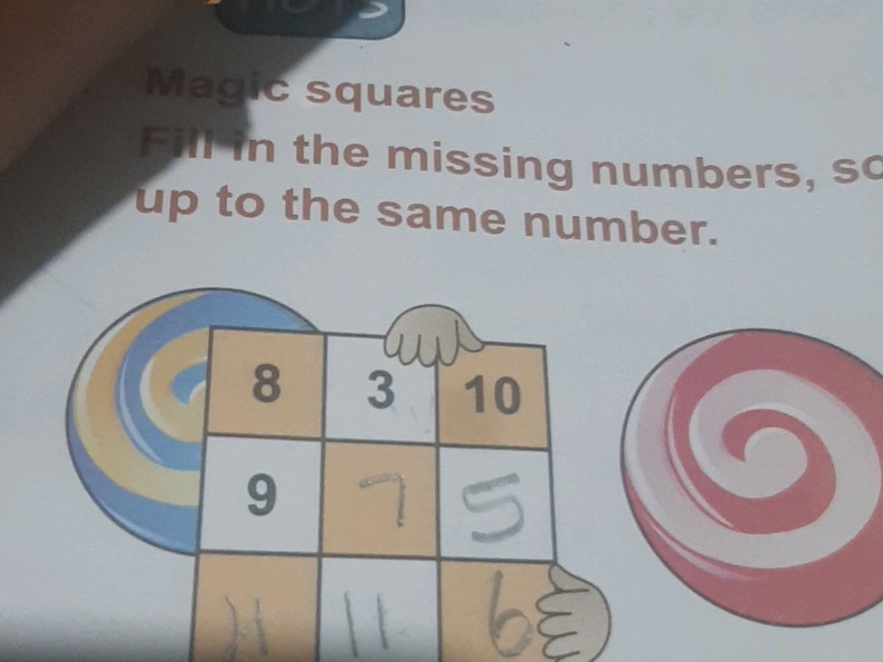 Magic squares Fill in the missing numbers, | StudyX