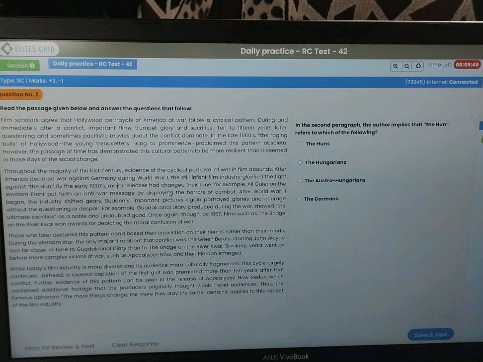 Read the passage given below and answer the | StudyX