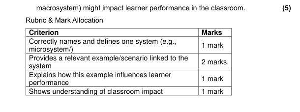Rubric Mark Allocation | Criterion | | StudyX