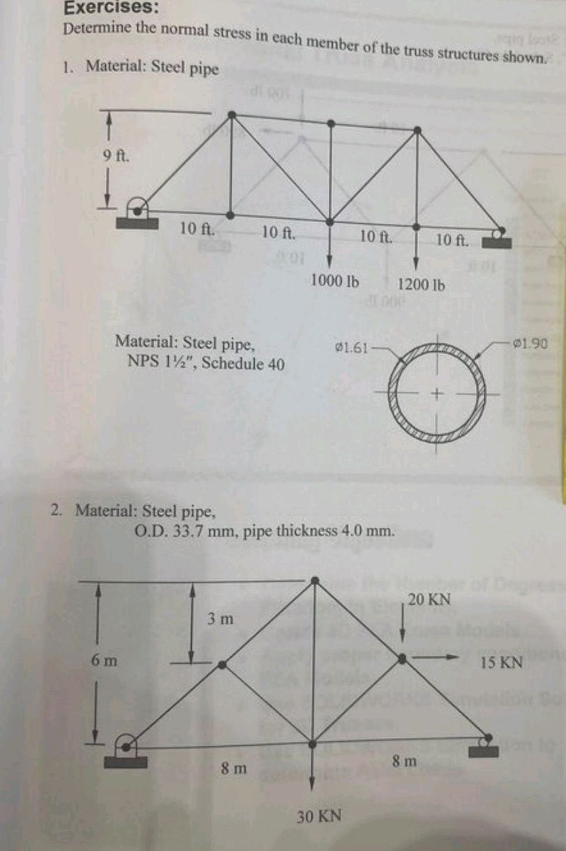 Exercises: Determine the normal stress in | StudyX