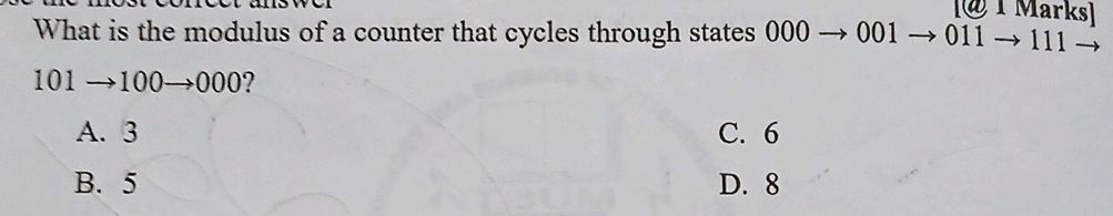 What is the modulus of a counter that cycles | StudyX