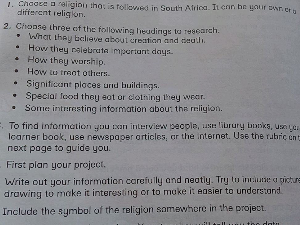 Choose a religion that is followed in South