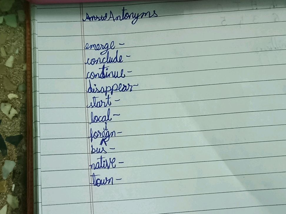 Answer Antonyms emerge - conclude - | StudyX