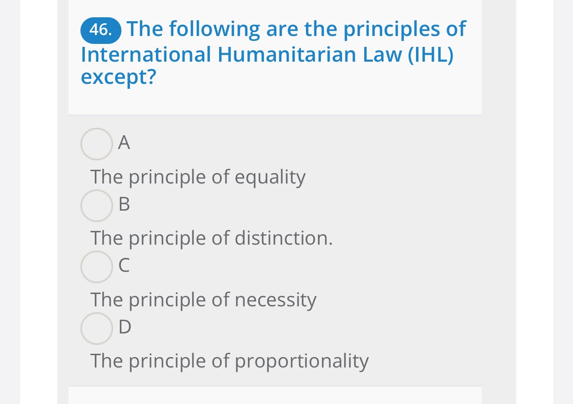 46. The following are the principles of | StudyX
