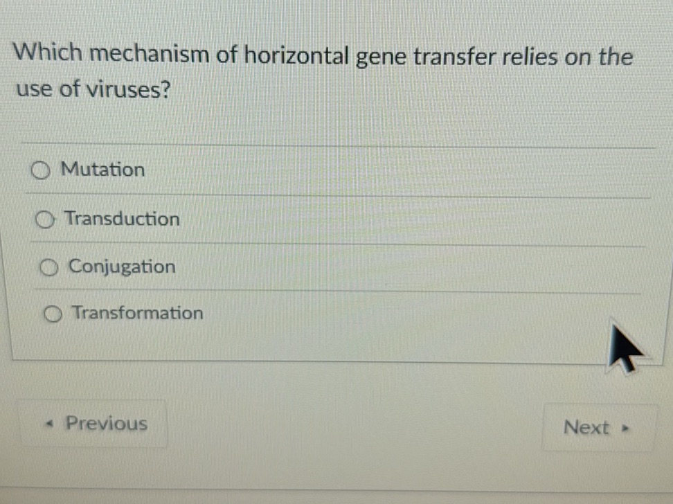 Which mechanism of horizontal gene transfer | StudyX