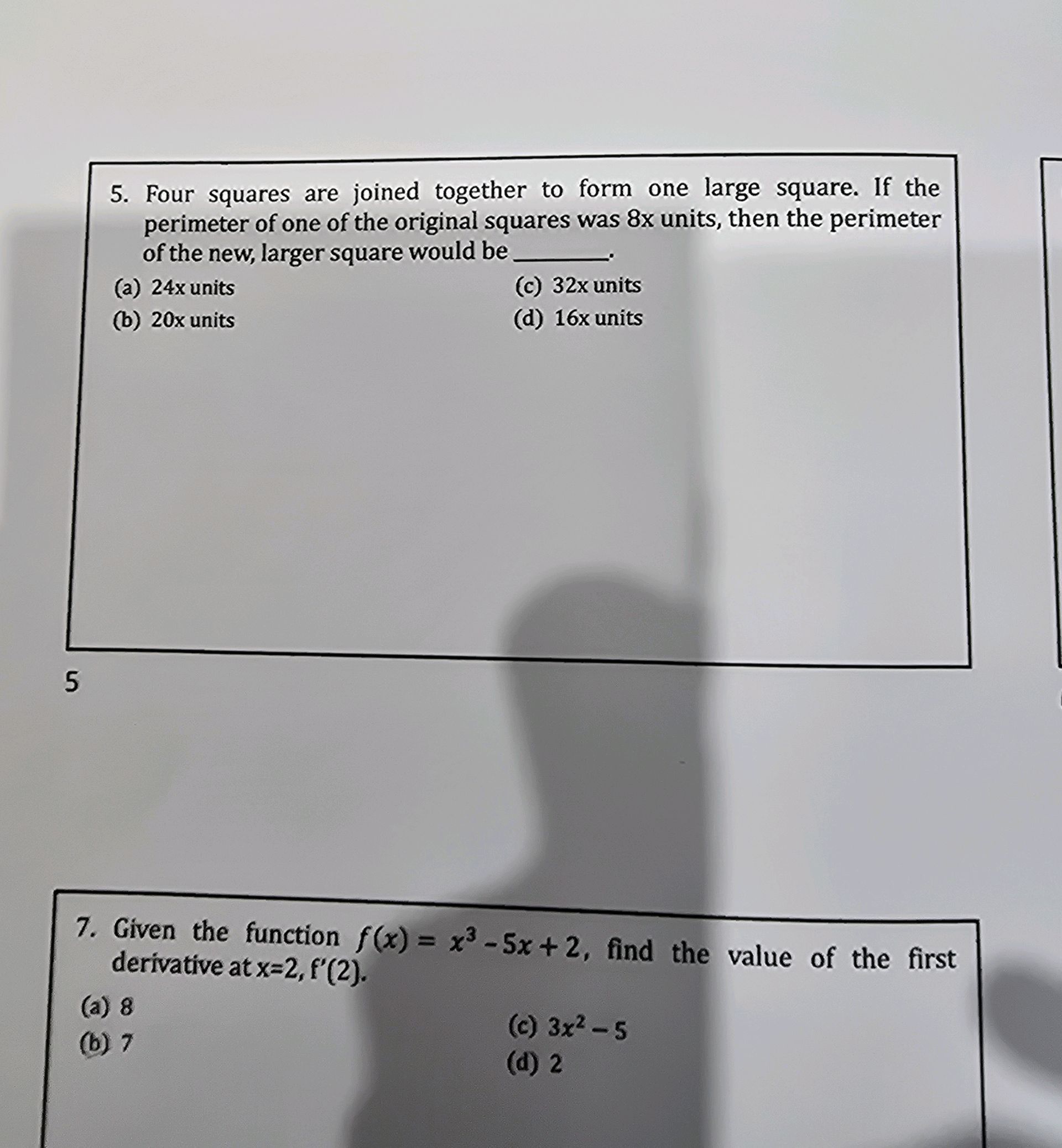 Four squares are joined together to form one