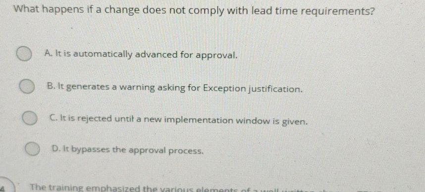 What happens if a change does not comply | StudyX