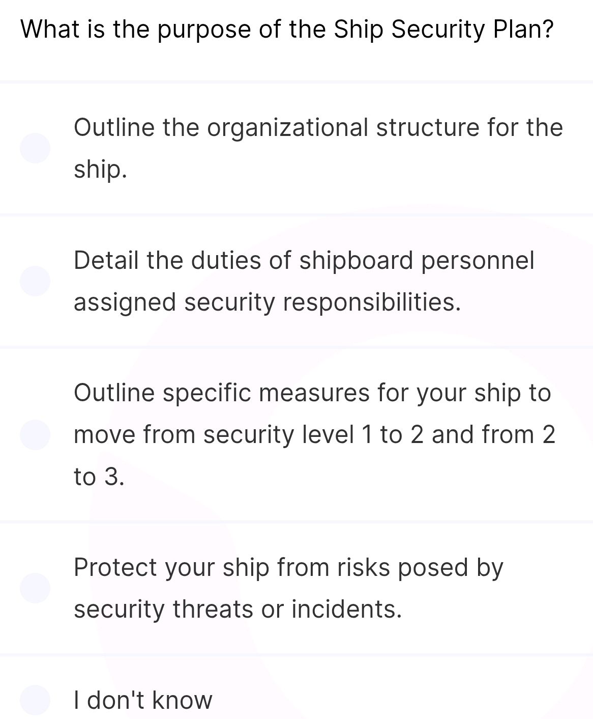 What is the purpose of the Ship Security | StudyX
