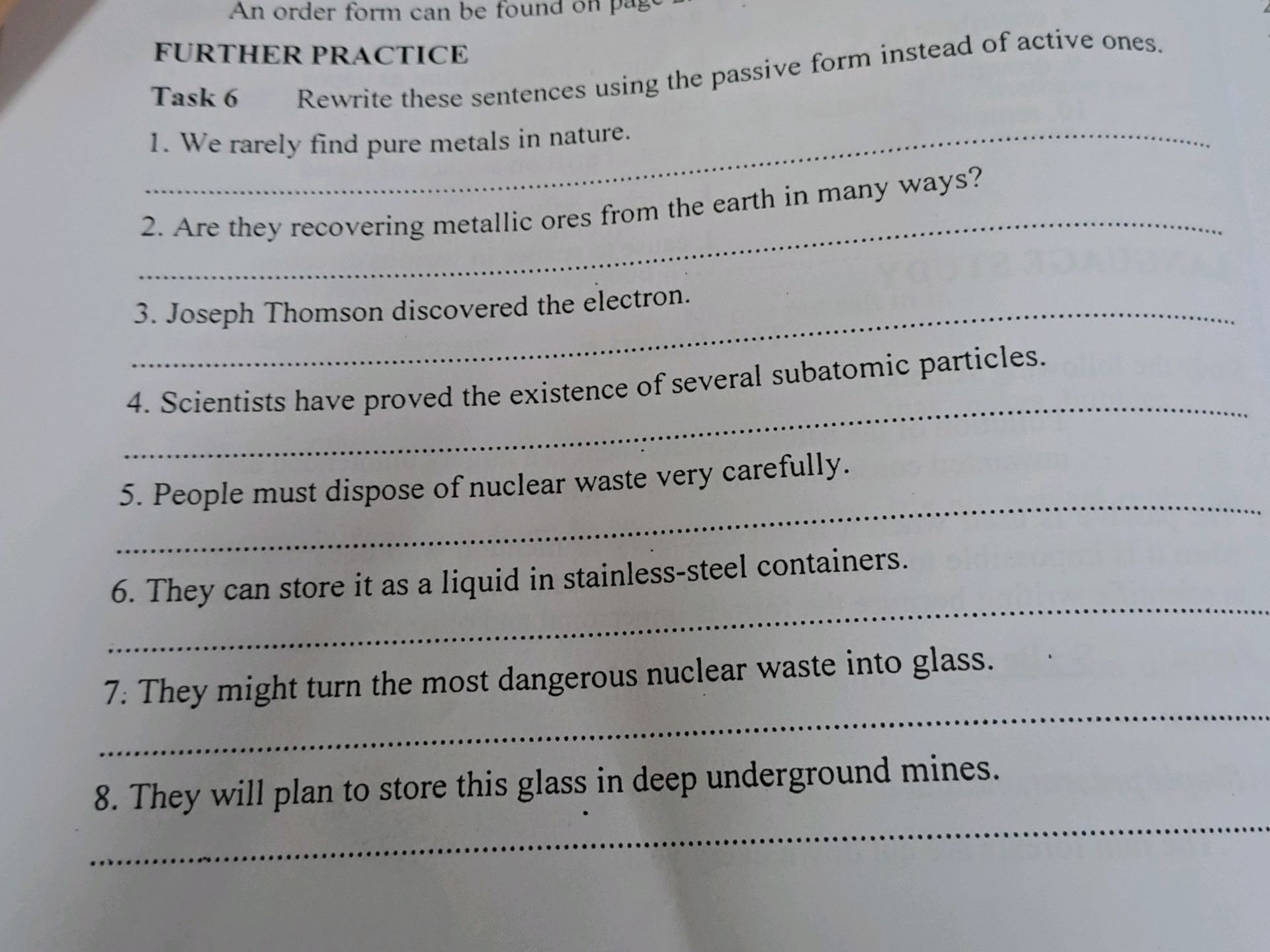 Task 6 Rewrite these sentences using the | StudyX