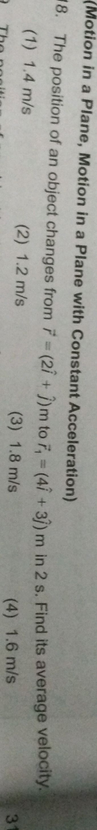 18. The position of an object changes from | StudyX
