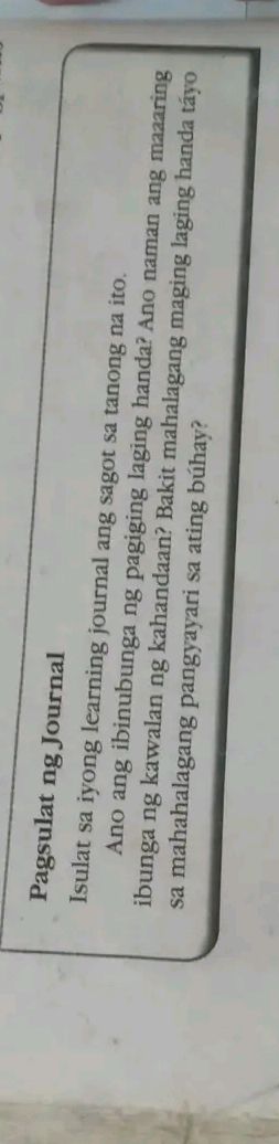 Pagsulat ng Journal Isulat sa iyong | StudyX