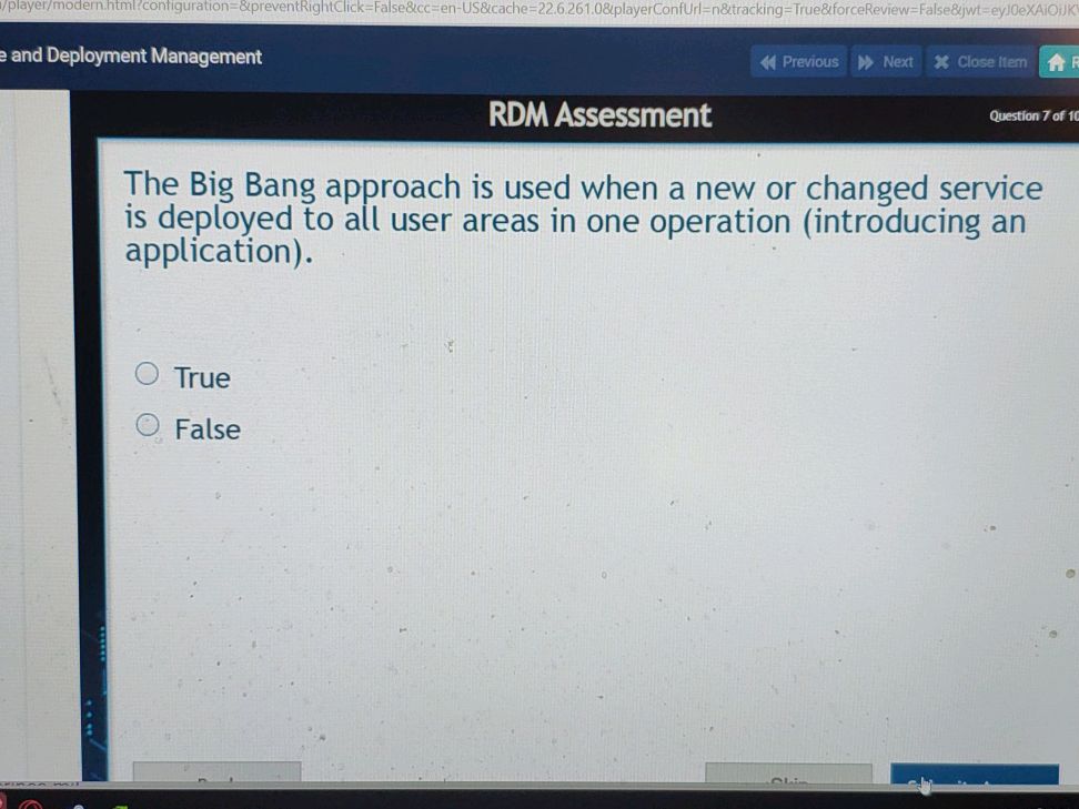 The Big Bang approach is used when a new or