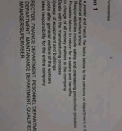 Match the tasks below to the persons or | StudyX