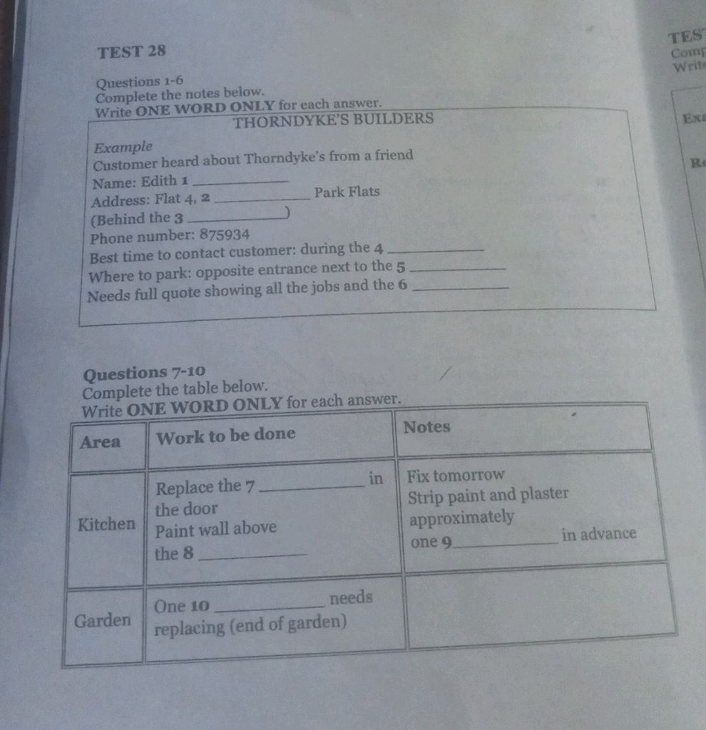 Questions 1-6 Complete the notes below. | StudyX