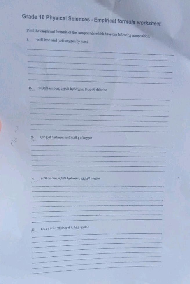 Find the empirical formula of the compounds | StudyX