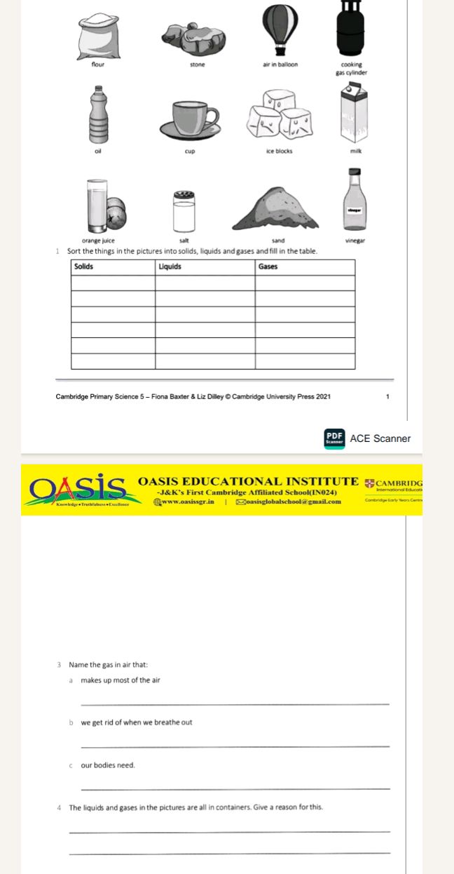 1. Sort the things in the pictures into | StudyX