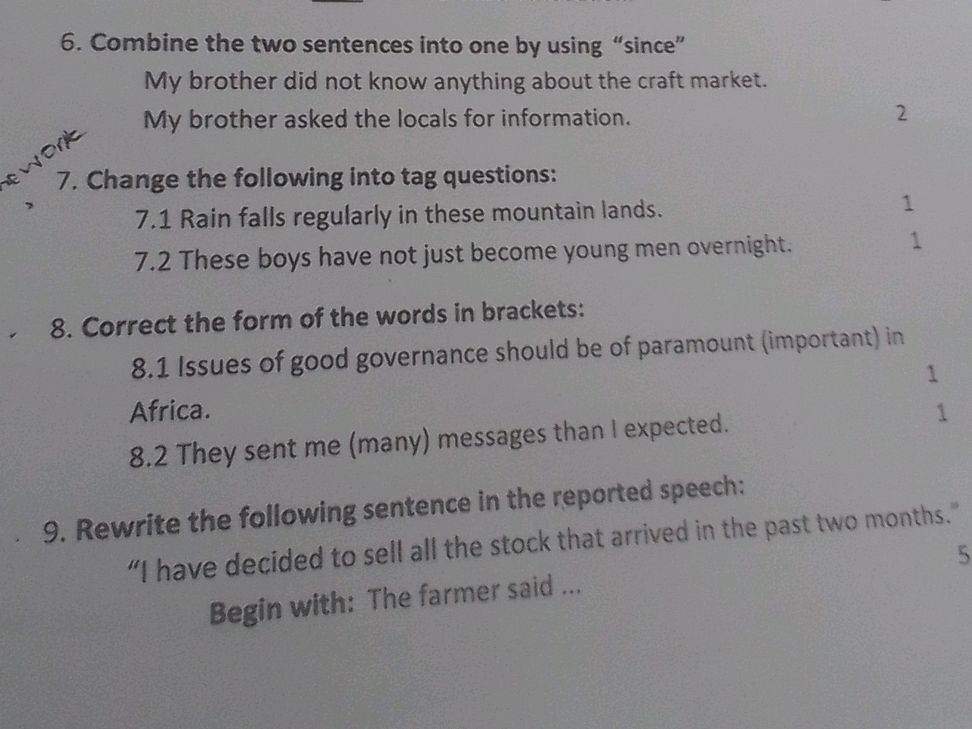 6. Combine the two sentences into one by | StudyX