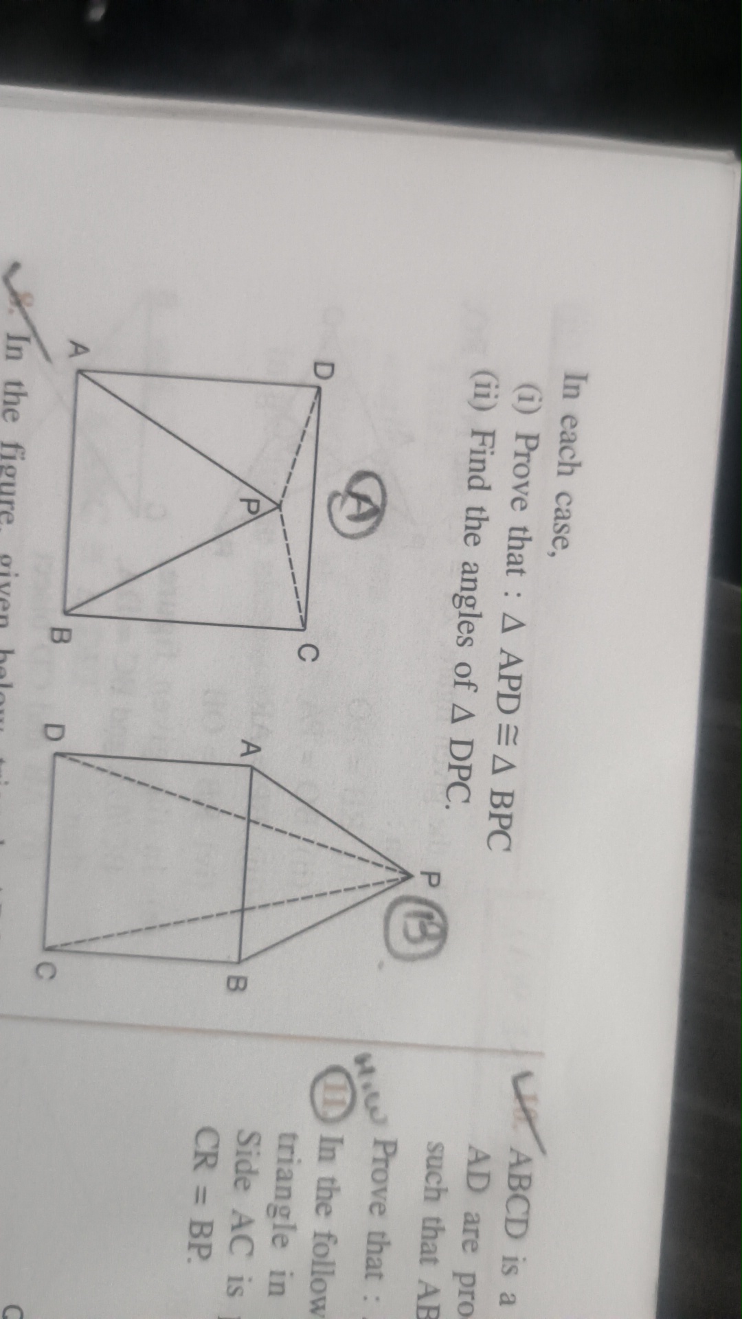 In the following diagrams, ABCD is a square | StudyX