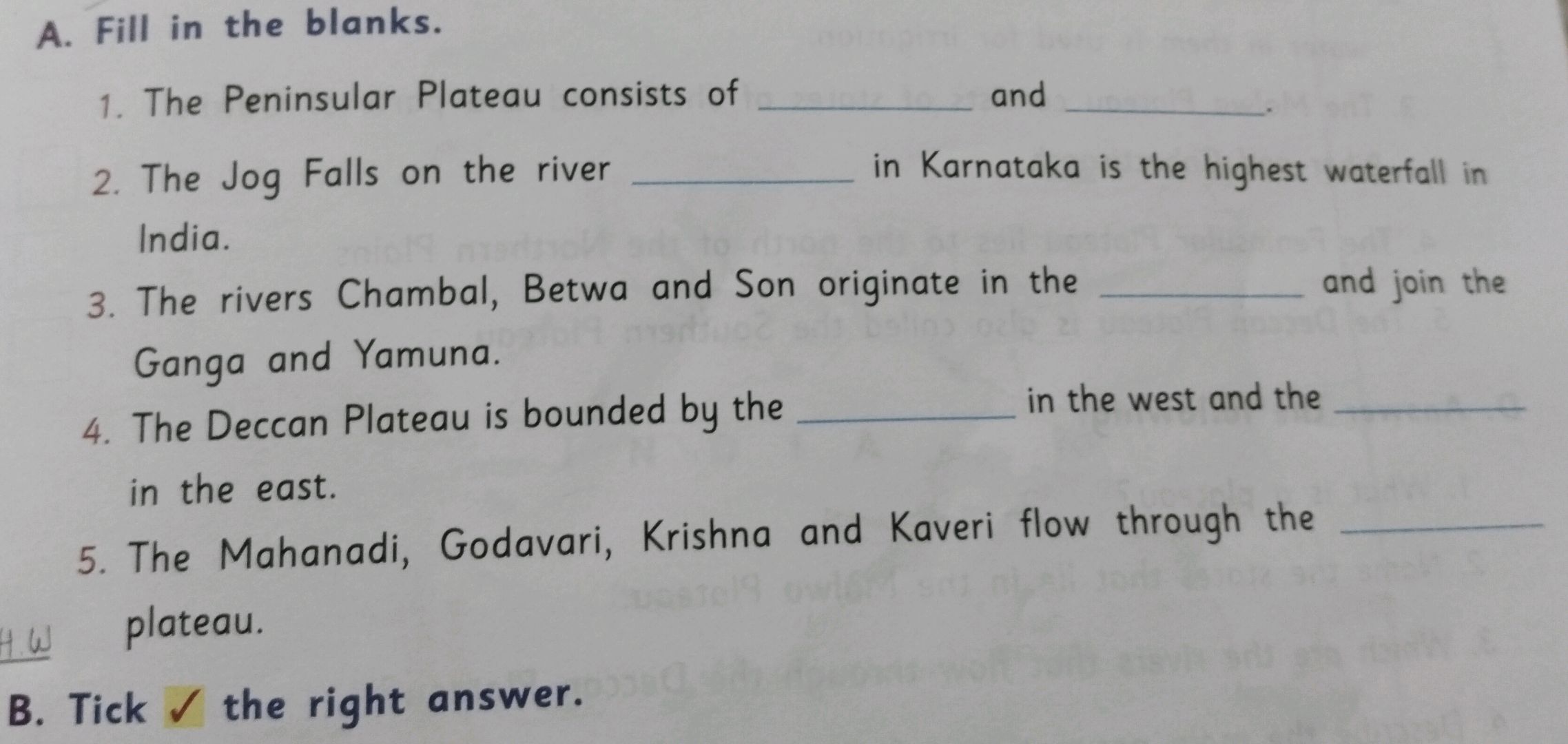 A. Fill in the blanks. 1. The Peninsular | StudyX