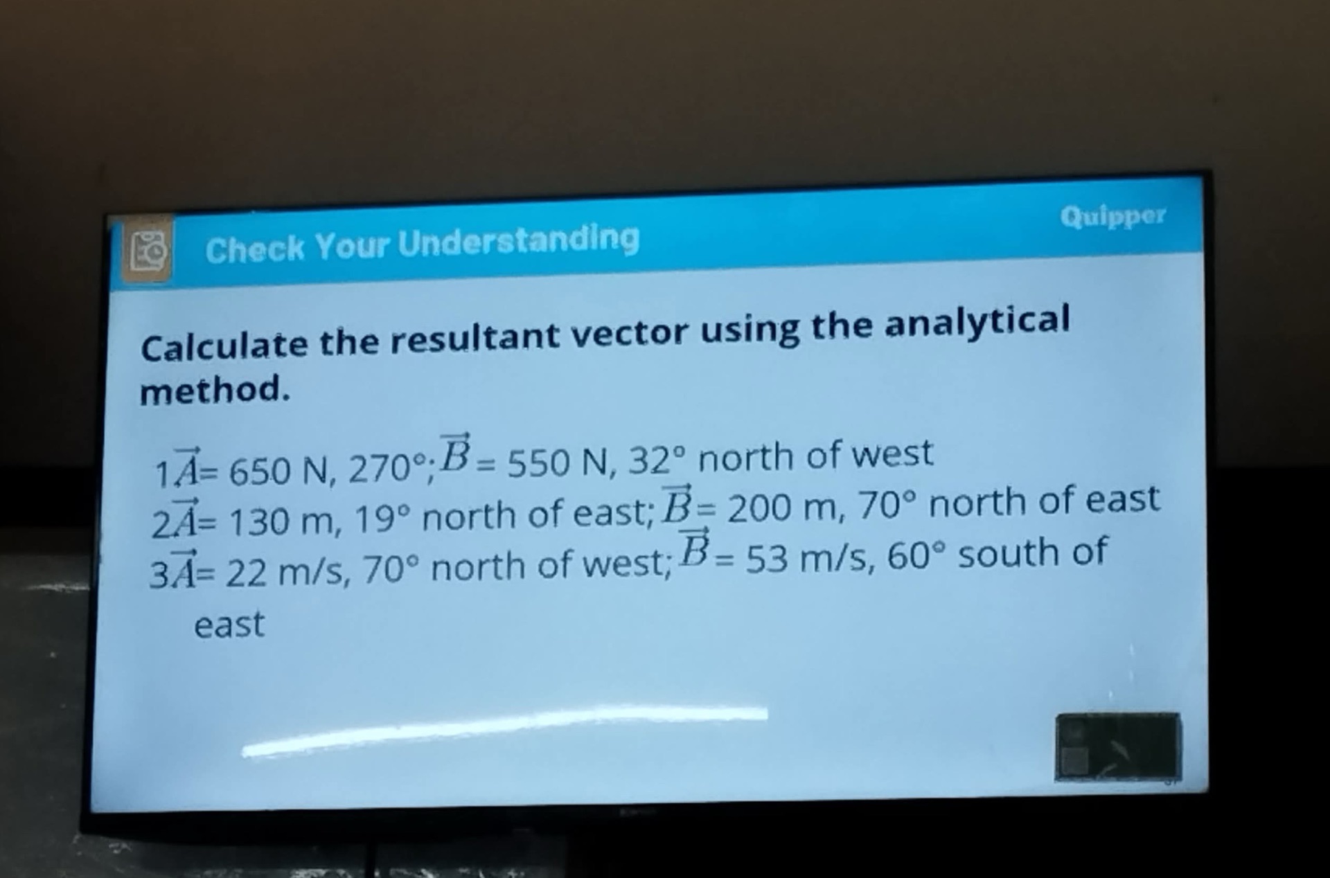 Calculate the resultant vector using the | StudyX