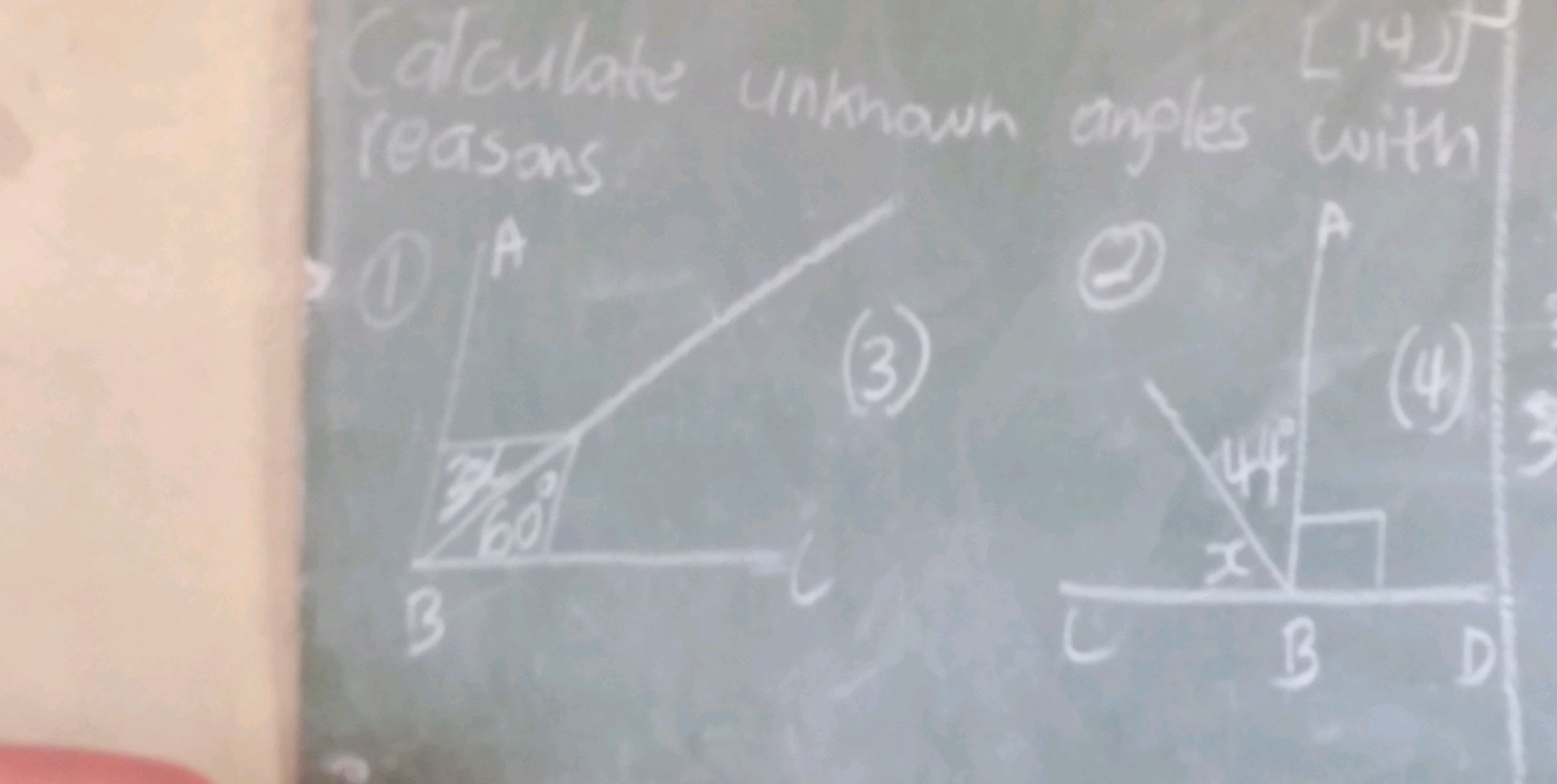 Calculate unknown angles with reasons. 1. | StudyX