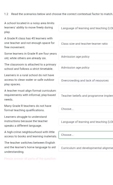 1. 2 Read the scenarios below and choose | StudyX