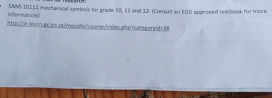 SANS 10111 mechanical symbols for grade 10,