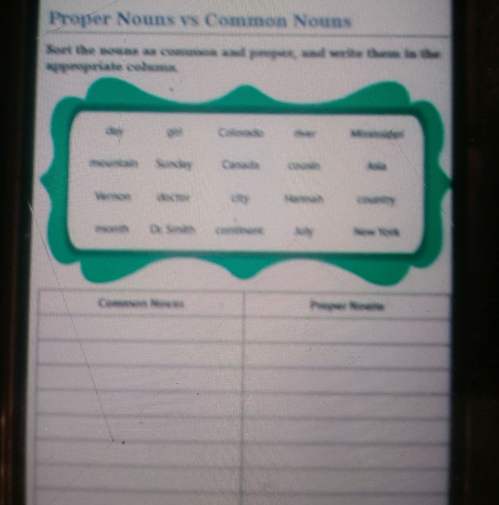 Sort the nouns as common and proper, and | StudyX