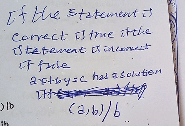 If the statement is correct it is true if