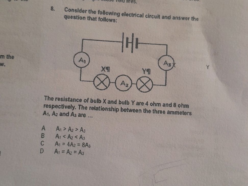 Consider the following electrical circuit | StudyX