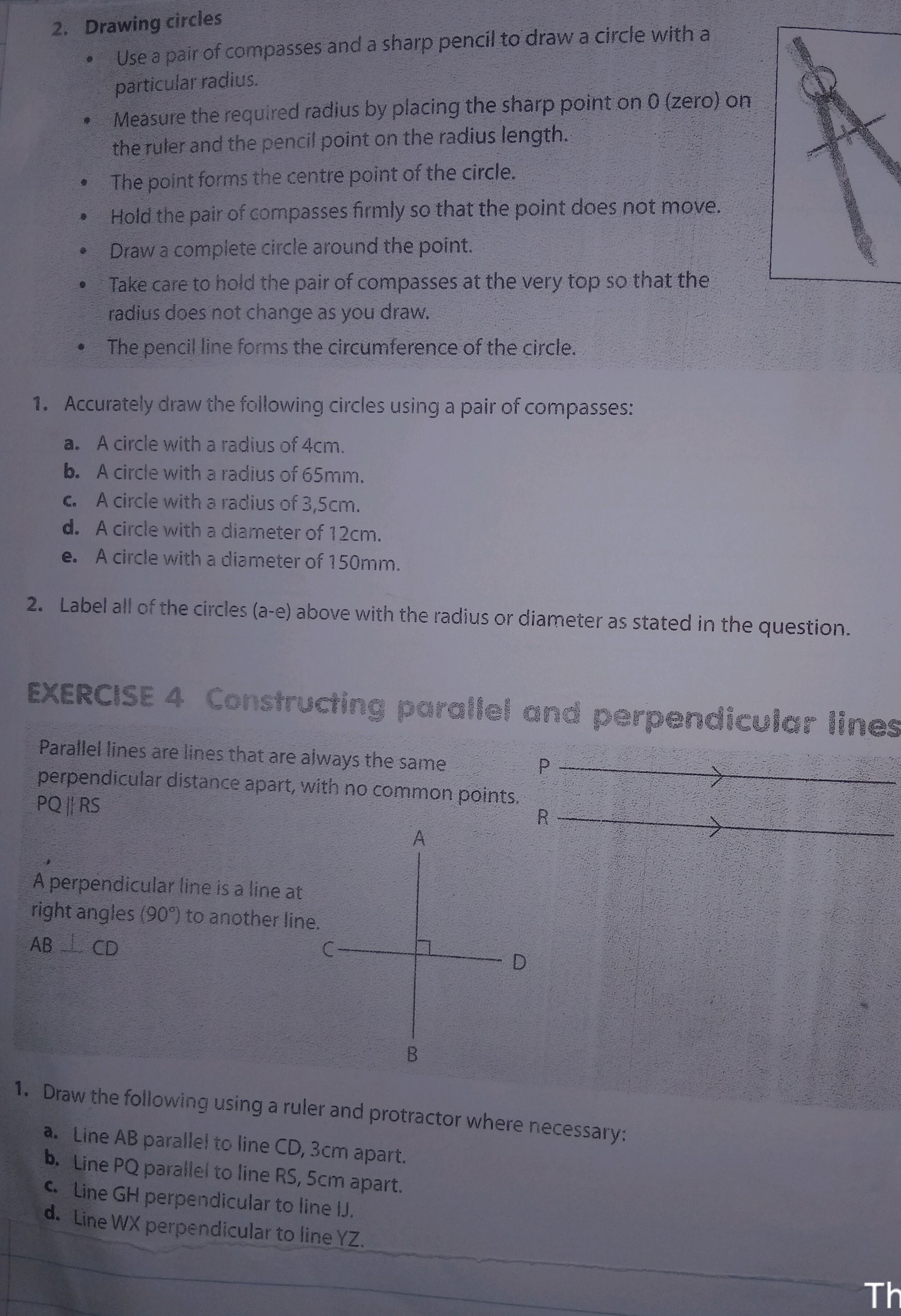 1. Accurately draw the following circles | StudyX