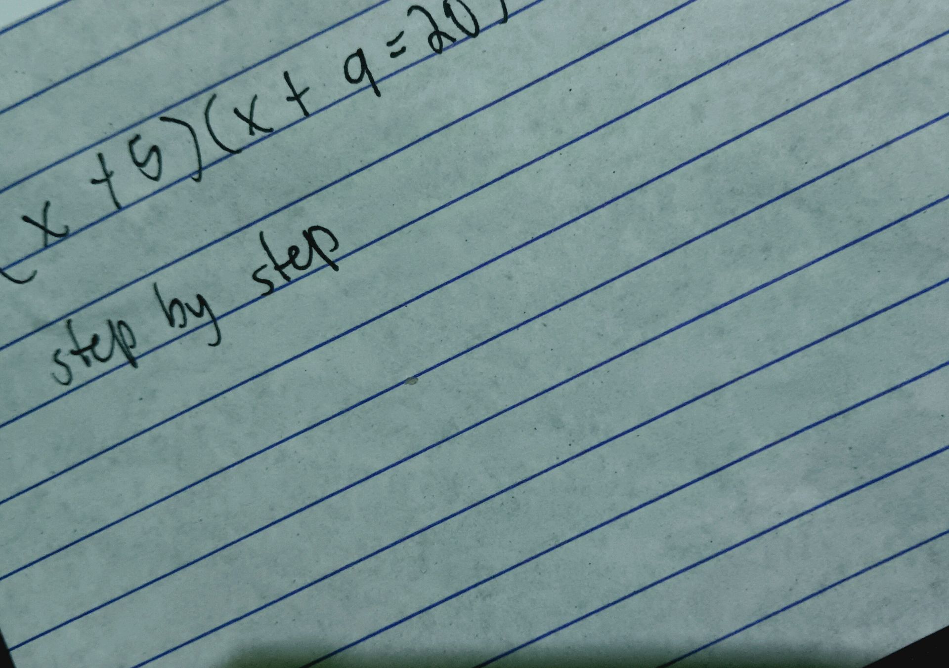 Solve Quadratic Equation (x + 5)(x + 9) = 20 | StudyX