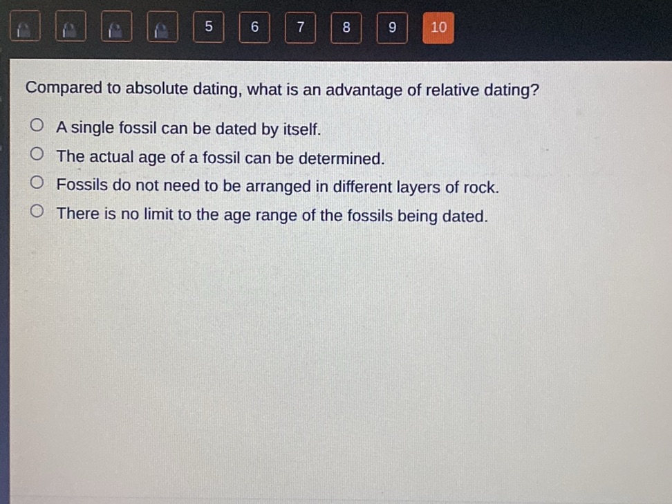 Compared to absolute dating, what is an
