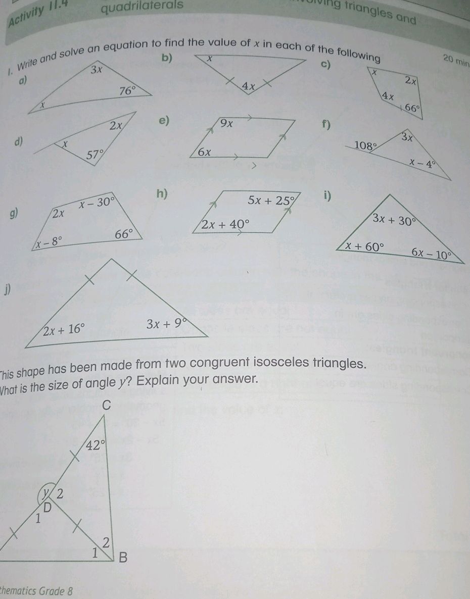 1. Write and solve an equation to find the | StudyX
