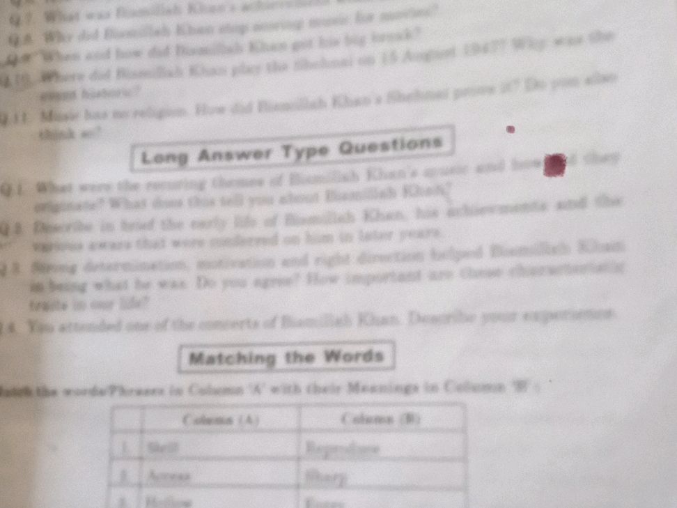 Long Answer Type Questions Q.1: What were | StudyX