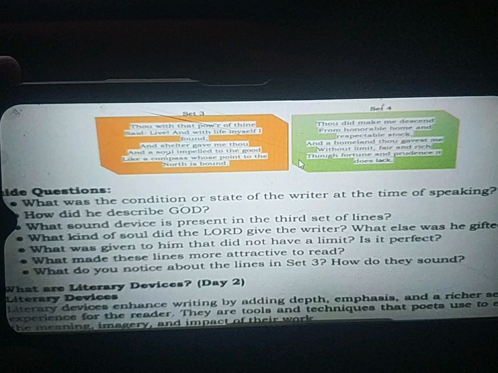 Set 3 Thou with that power of thine Said: | StudyX