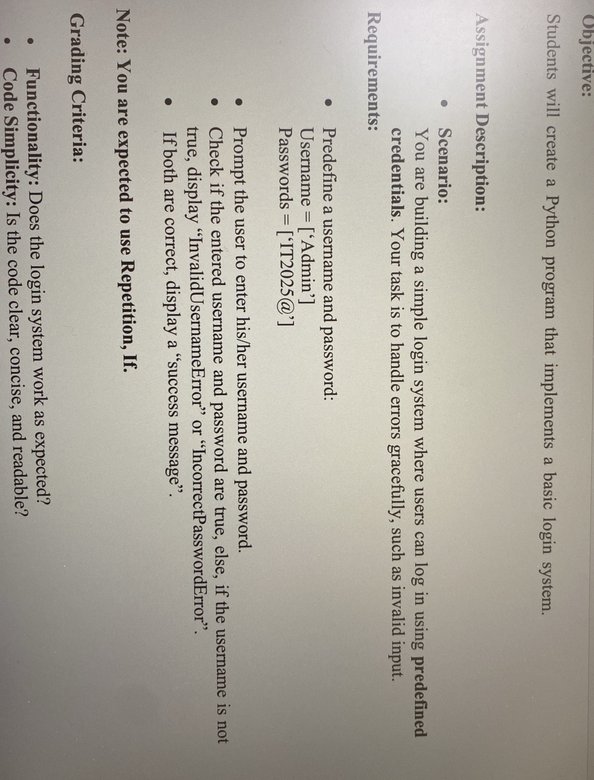 Students will create a Python program that | StudyX