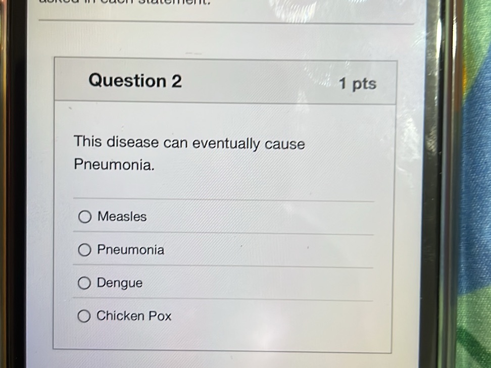This disease can eventually cause Pneumonia.