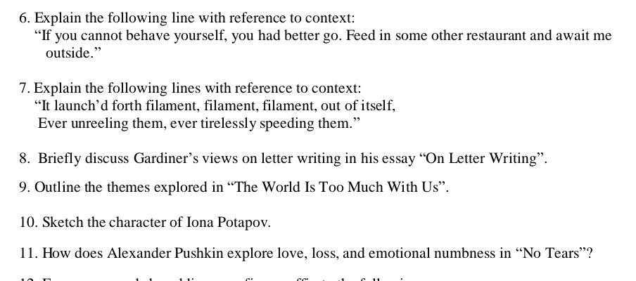 6. Explain the following line with reference | StudyX