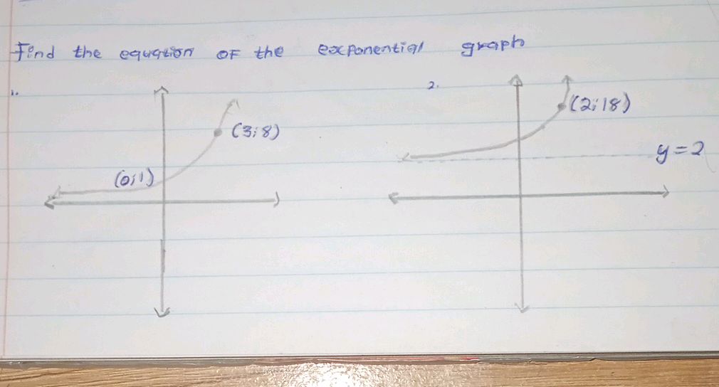Find the equation of the exponential graph. | StudyX