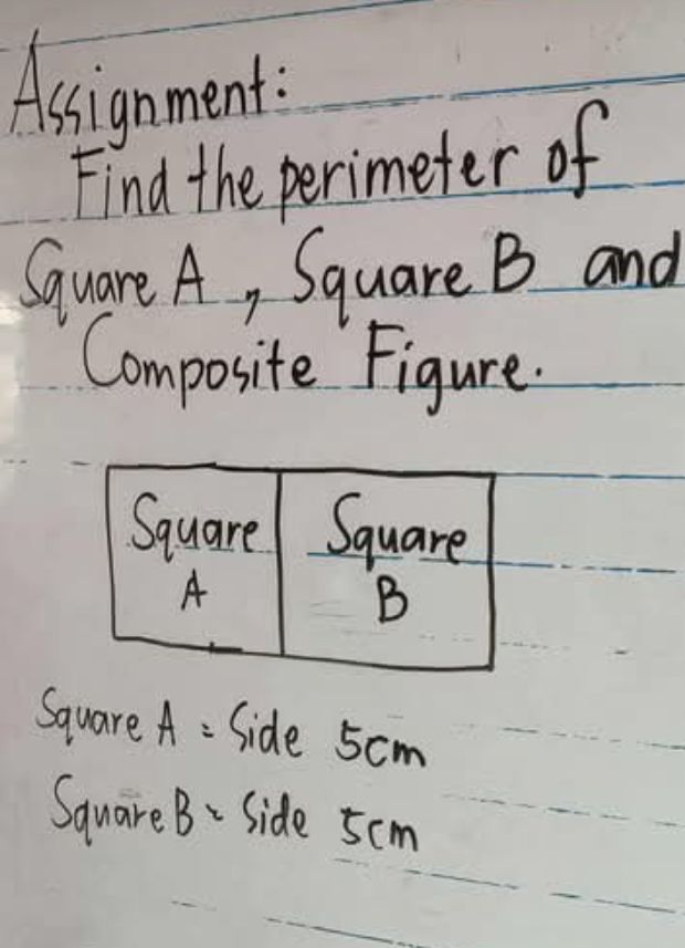 Find the perimeter of Square A, Square B and