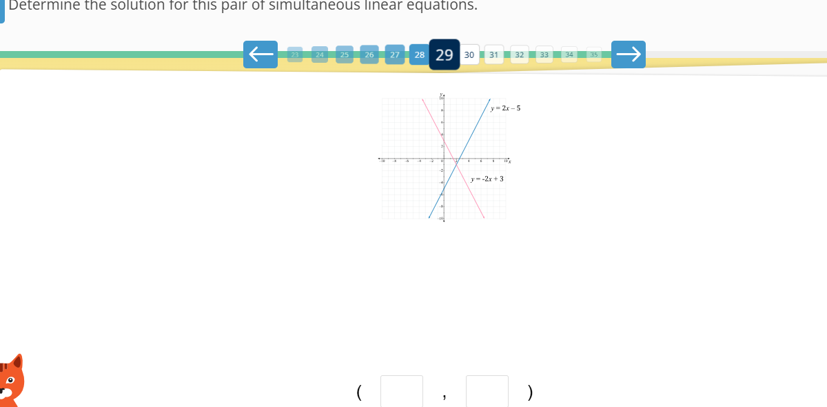 Determine the solution for this pair of | StudyX