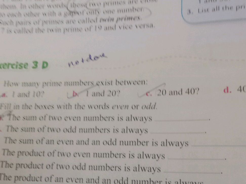 How many prime numbers exist between: a. 1 | StudyX