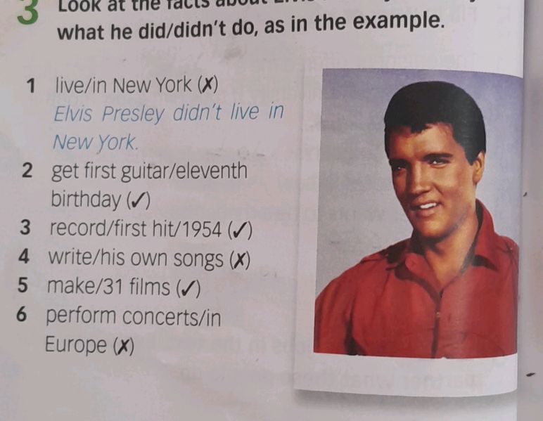 Look at the facts about Elvis Presley. What | StudyX